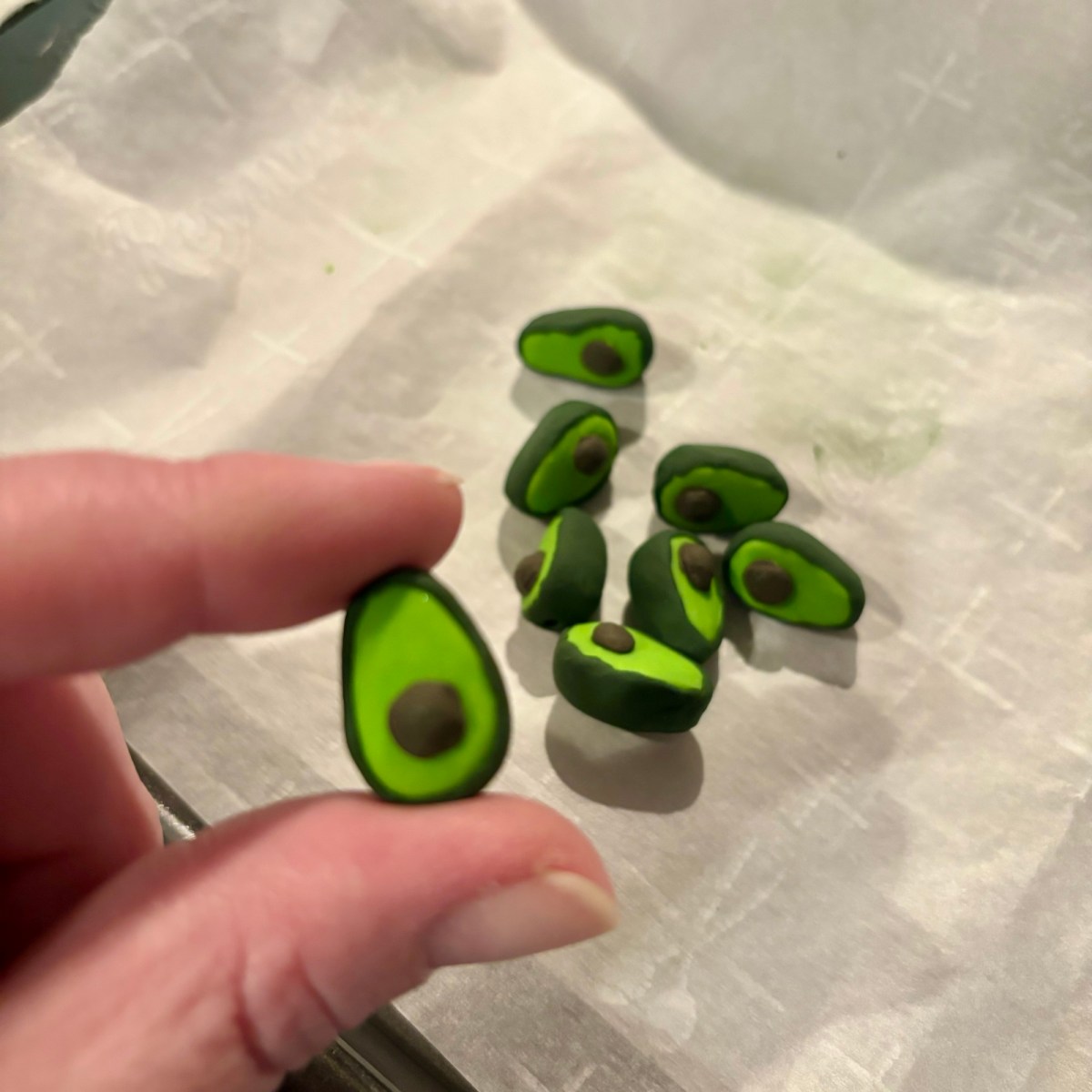 Making tiny clay avocado beads – #OneGoodThing Daily